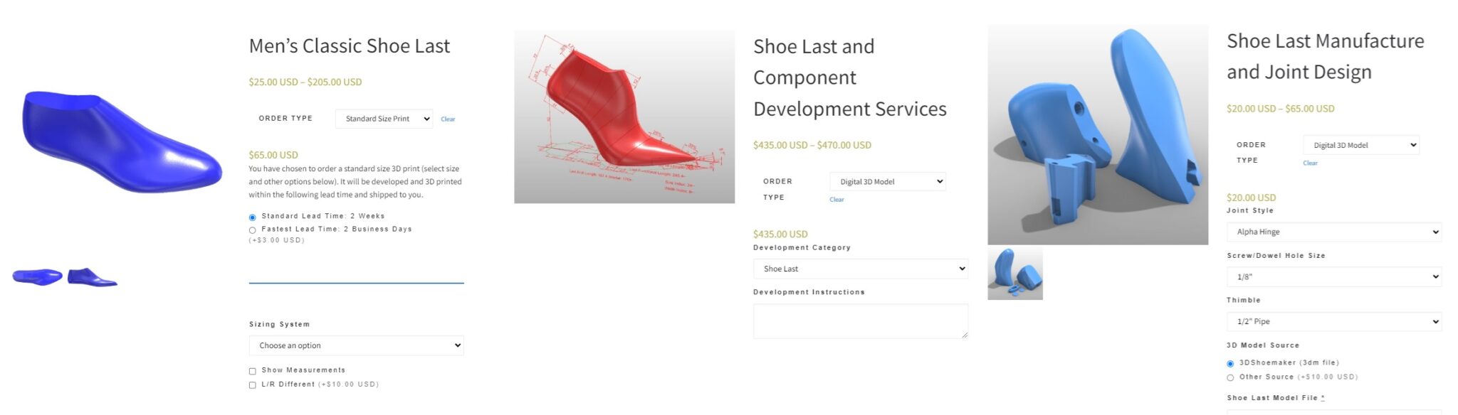 Physical 3D Printed Shoe Lasts for Sale - 3DShoemaker